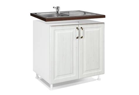 Кухненски шкаф долен за мивка Rustic D80 S бял • Модулна кухня Rustic бяла • Мебели Монема