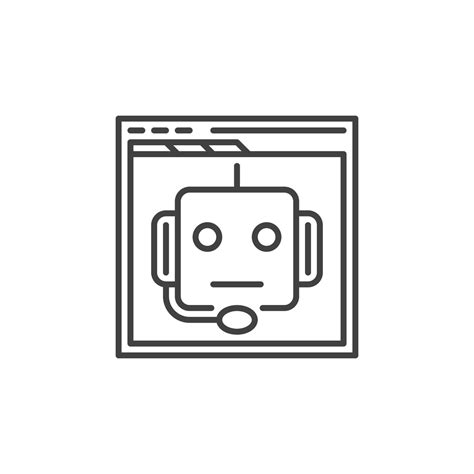 web browser with chatbot vector concept line icon 23093116 vector art