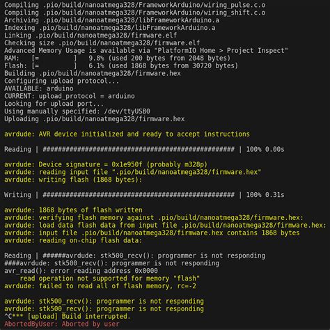 téléversement avec arduino ide ok mais vscode platformio nok
