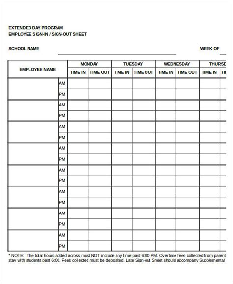 Employee Sign In Sheet Template Excel 12 Mind Blowing AH STUDIO Blog