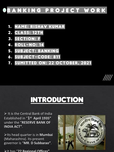 banking project work by rishav kumar pdf reserve bank of india banks