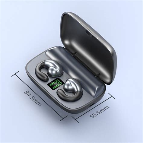 S19 무선 이어 클립 소음 차단 Bluetooth 헤드폰 골전도 지연 없음 헤드셋흰색