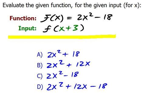 solved evaluate the given function for the given input for