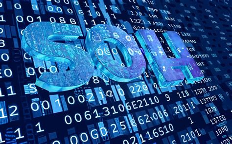Premium Photo Sql Word And Sql Statements Code On A Blue Background