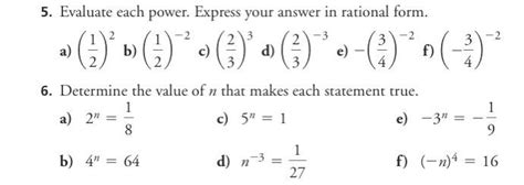 Solved 5 Evaluate Each Power Express Your Answer In Chegg Com