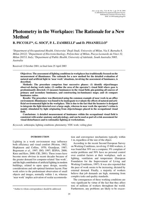 Pdf Photometry In The Workplace The Rationale For A New Method