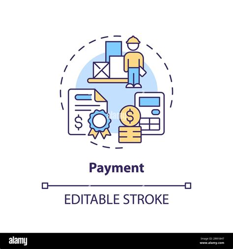 2d Customizable Payment Thin Linear Icon Concept Stock Vector Image And Art Alamy