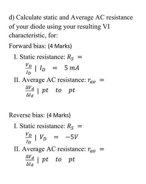 Solved D Calculate Static And Average Ac Resistance Of Your
