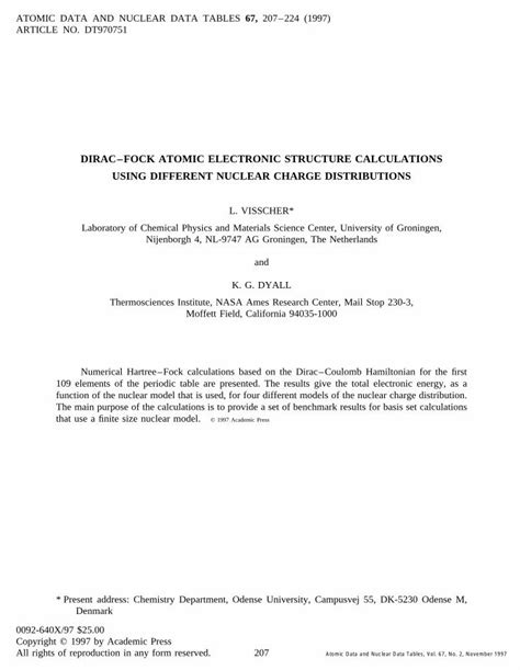 pdf dirac fock atomic electronic structure calculations using