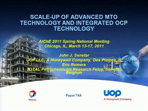 Scale Up Of Advanced Methanol To Olefins Mto And Olefins Cracking