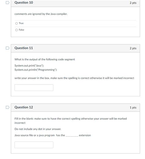 Solved Comments Are Ignored By The Java Compiler True False