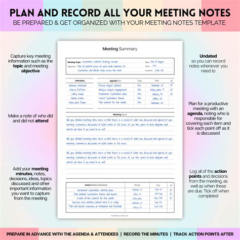 Meeting Minutes Note Taking Professional Notebook A5