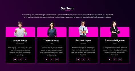 Section Our Team Ui Card Design Behance