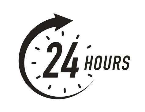 Premium Vector 24 Hours Timer Vector Symbol Black Color
