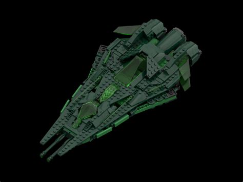 Lego Moc Galactic Gator Green Spaceship By Dethark75 Rebrickable