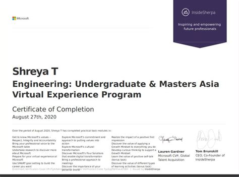 Shreya T On Linkedin Microsoft Virtualprogram Skills Work