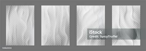 접착 된 종이 주름 질감이 있는 주름진 포스터 벽에 붙어 있는 밀페이스트가 달린 흰색 빈 배너 벡터 사실적인 세트 0명에 대한 스톡 벡터 아트 및 기타 이미지 Istock