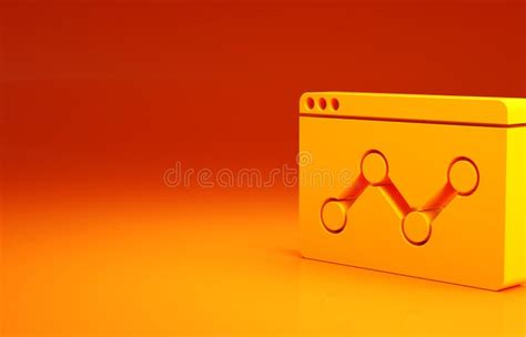 Yellow Web Analytics Information And Development Website Statistic Icon Isolated On Orange