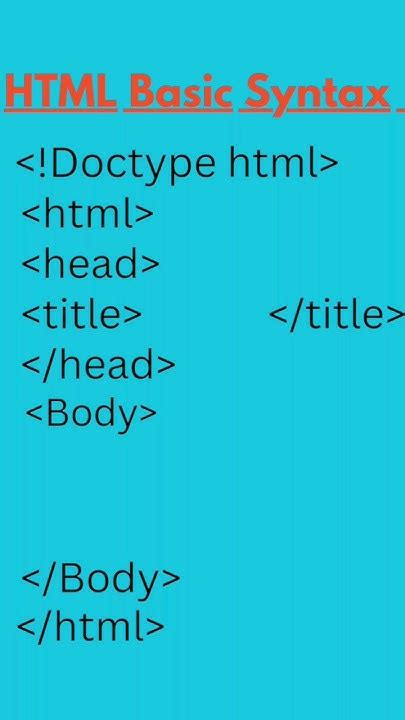 html basic syntax html basics html html5 htmltutorial shorts