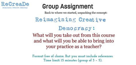 Final Assignments Instructions Recreade