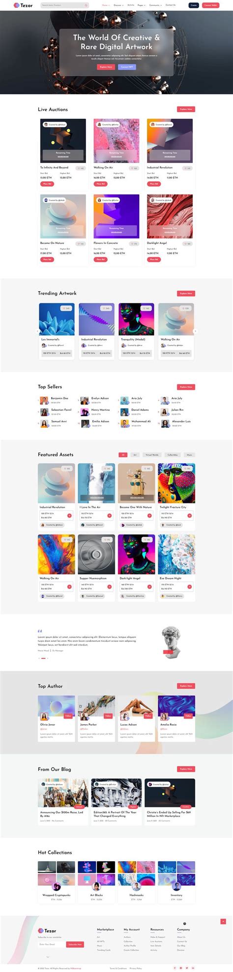 Tezor Nft Marketplace Bootstrap 5 Template Web Development Design