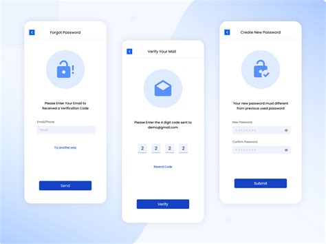 forgot password and reset app ui by md al amin on dribbble