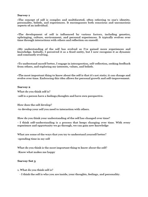 survey answers download free pdf self thought