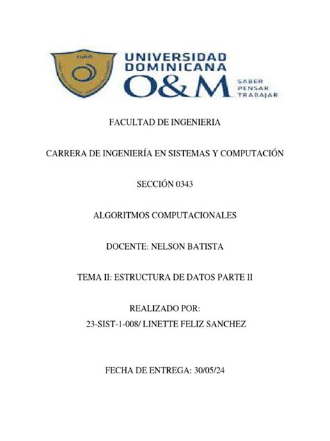Parte Ii Estructura De Datos Pdf Cola Tipo De Datos Abstractos