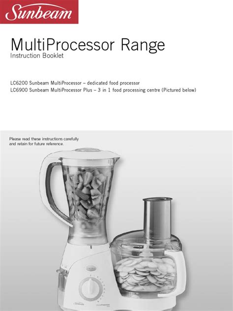 Sunbeam Multiprocessor Manual Pdf Cakes Butter