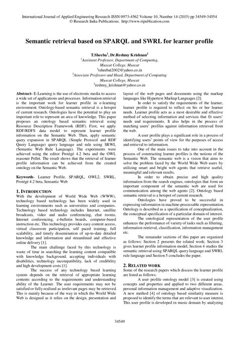 Pdf Semantic Retrieval Based On Sparql And Swrl For Learner Profile