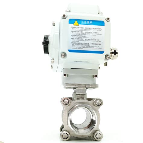 Q911f 16p电动丝扣球阀电动不锈钢三片式内螺纹球阀 Dn15 Dn100虎窝淘