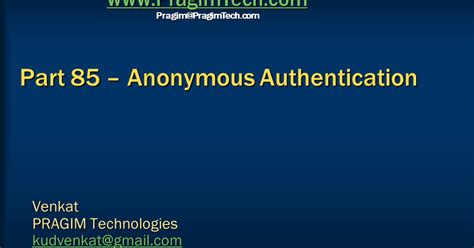 Sql Server Net And C Video Tutorial Part 85 Anonymous Authentication