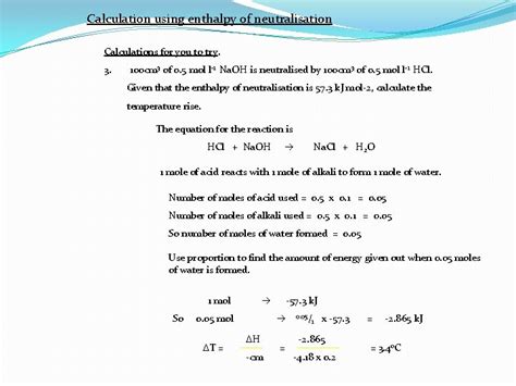 Enthalpy Calculations And The Specific Heat Equation Enthalpy