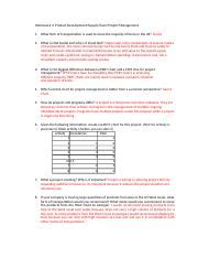 SCM Hw 4 Doc Homework 4 Product Development Supply Chain Project Management 1 What Form Of
