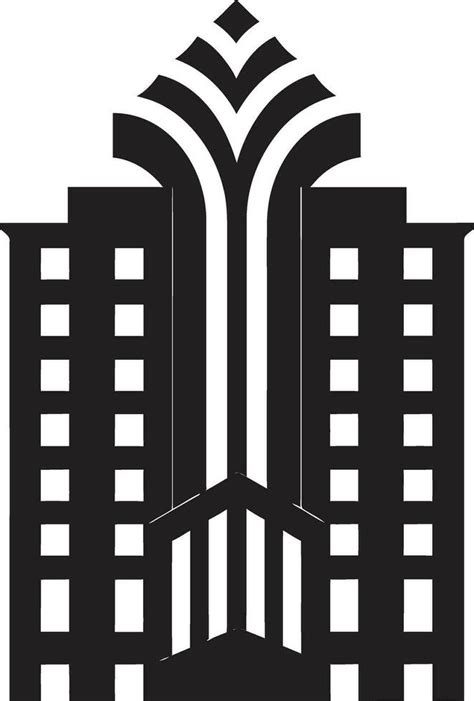 Modern Urban Dwelling Vector Icon In Black Architectural Excellence