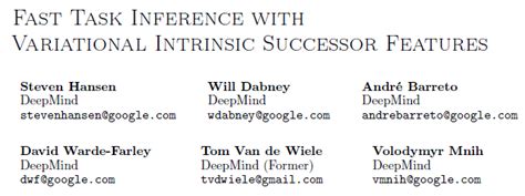 fast task inference with variational intrinsic successor features