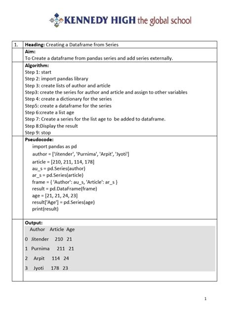 Pandas Dataframe And Series Operations Pdf Multiplication