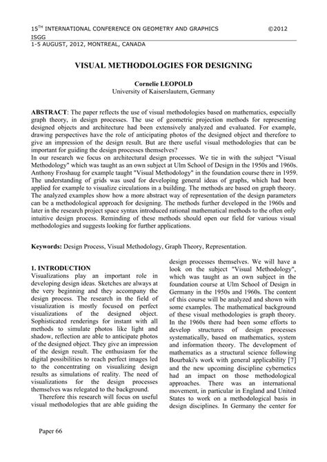 Pdf Visual Methodologies For Designing