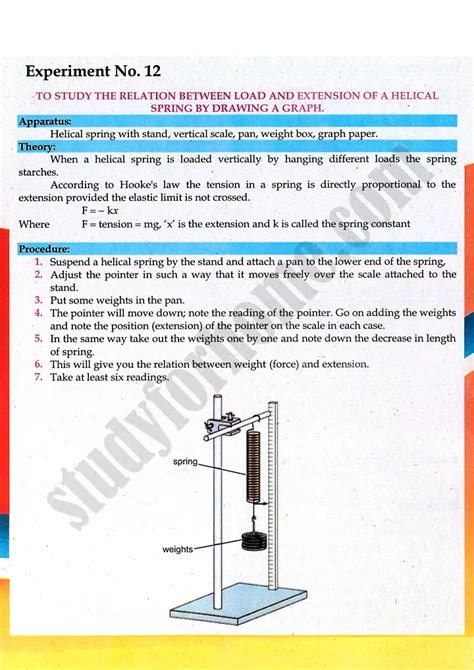 Practical Activity 12 Spring Load Extension Graph Physics 9th