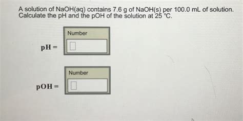Solved A solution of NaOH (aq) contains 7.6 g of NaOH (s) | Chegg.com