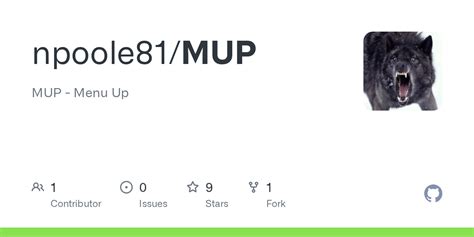 github npoole81 mup mup menu up