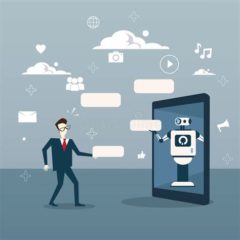 Chatbot Concept Robot Projects A Screen With Messages From Users And