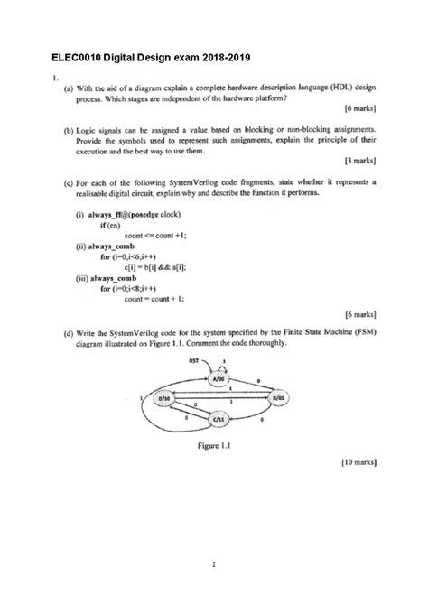 Elec0010 Digital Design Exam 2018 2019 A Explain How The Maximum Clock Speed In A Register