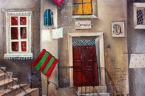 Картина маслом "Домики" on Behance