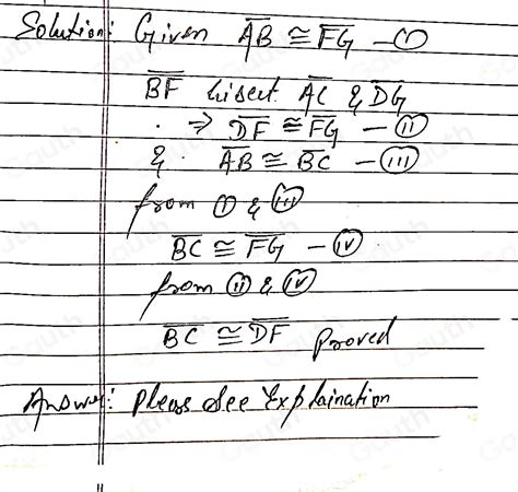Solved PROOF In Exercise Write A Two Column Proof D Example Given Overline AB Overl