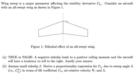 Solved Wing Sweep Is A Major Parameter Affecting The