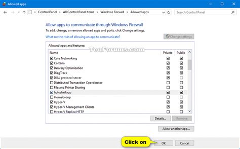 Add Or Remove Allowed Apps Through Windows Firewall In Windows Tutorials