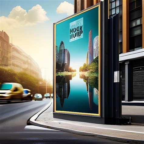 Maqueta De Cartelera En El Lado De La Carretera De La Ciudad Imagen