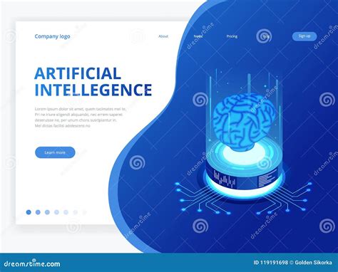 Isometric Artificial Intelligence Business Concept Technology And Engineering Concept Data