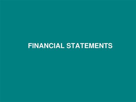PPT FINANCIAL STATEMENTS PowerPoint Presentation Free Download ID 8995715